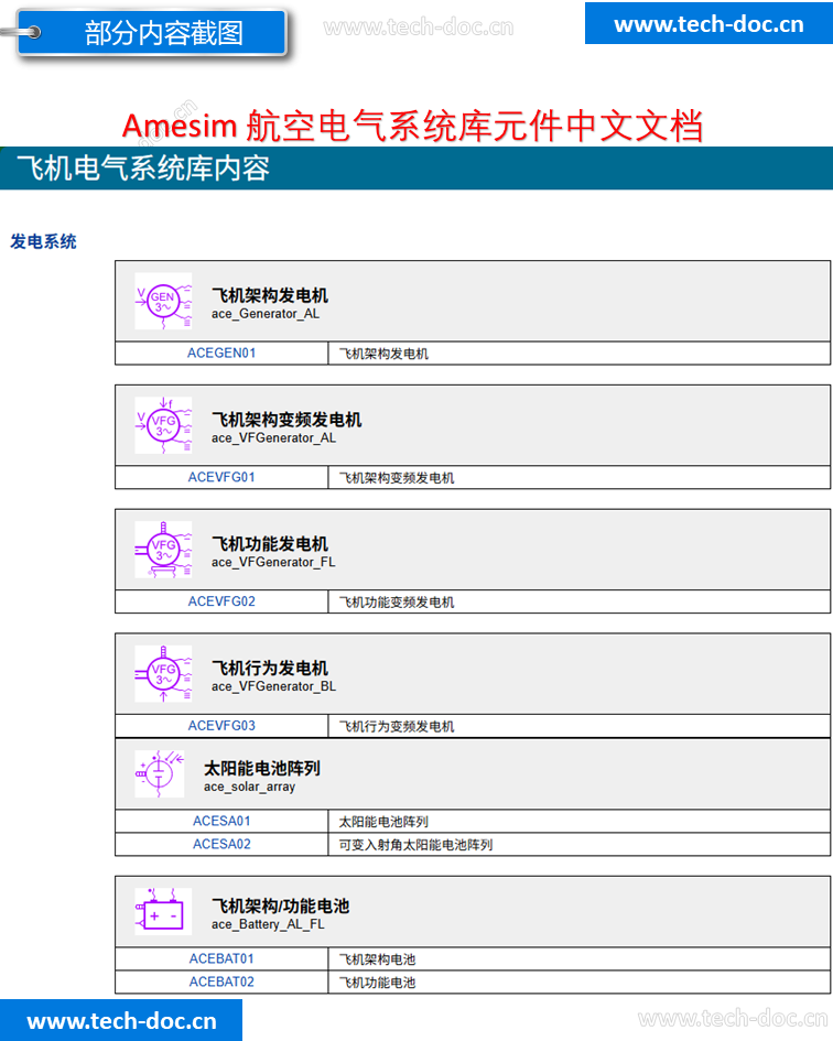 Amesim 航空电气系统库元件中文文档 - Tech-Doc